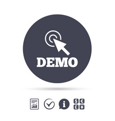 Demo sign icon demonstration symbol Royalty Free Vector