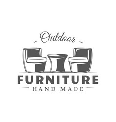 Outdoor furniture logo Royalty Free Vector Image