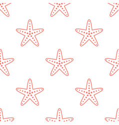 Starfish seamless pattern on white background Vector Image