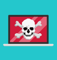 Pixel art of computer virus Royalty Free Vector Image