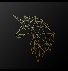 Geometric unicorn design outline geometric Vector Image