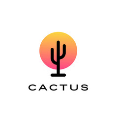 Cactus desert symbol arizona logo cactuses Vector Image