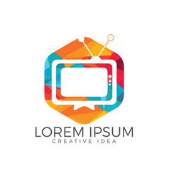 Tv media logo design video cam sign Royalty Free Vector