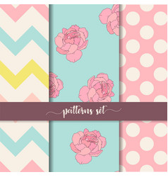Romantic different seamless patterns tiling Vector Image