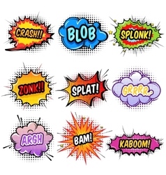 Comics explosion effects set Royalty Free Vector Image