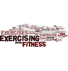 Exercises word cloud concept Royalty Free Vector Image
