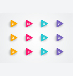 Super set arrow bullet point round shape flags Vector Image