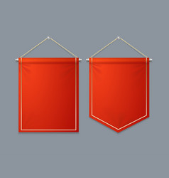 Red realistic pennant set empty triangle banners Vector Image