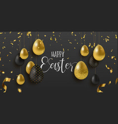 Happy easter glitter design Royalty Free Vector Image