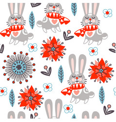Colorful rabbit pattern Royalty Free Vector Image