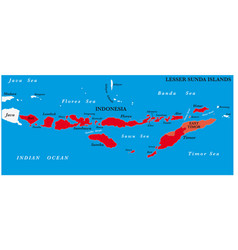Road map indonesian lesser sunda islands bali Vector Image