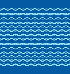 Blue wave sea seamless pattern marine element Vector Image