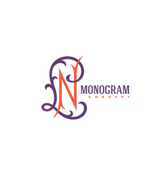Luxury monogram ln Royalty Free Vector Image - VectorStock