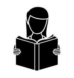 Color woman to read a book icon Royalty Free Vector Image