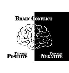 Negative brain vs positive brain Royalty Free Vector Image