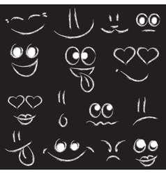Sketch smiley smile expression icons emoticons Vector Image