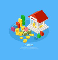Colorful isometric financial flowchart concept Vector Image