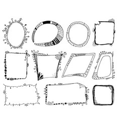 Hand drawn fantasy frames set Royalty Free Vector Image