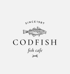 Silhouette of cod fish Royalty Free Vector Image