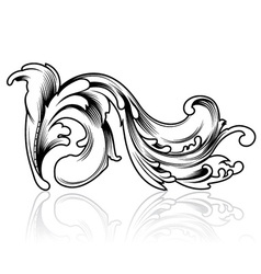 Engraved floral element Royalty Free Vector Image