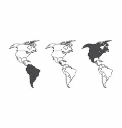 The american continent map Royalty Free Vector Image