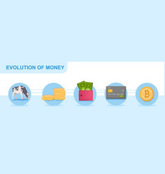 Evolution money infographic Royalty Free Vector Image
