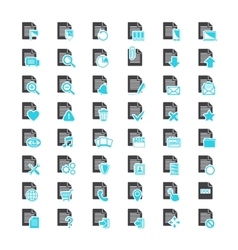 Blue file folder with documents Royalty Free Vector Image