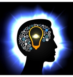 Shining brain Royalty Free Vector Image - VectorStock