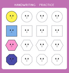 Handwriting practice sheet Royalty Free Vector Image