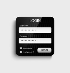 Login web dark screen template Royalty Free Vector Image