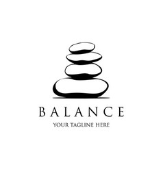 Stone rock balancing logo spa wellness emblem Vector Image