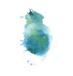 Watercolor blue indigo splash on paper texture Vector Image