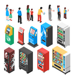 People characters using vending machines Vector Image