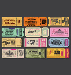 Sport car racing competition entering tickets Vector Image