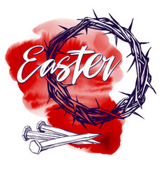 Praying hands bible gospel crown thorns Royalty Free Vector