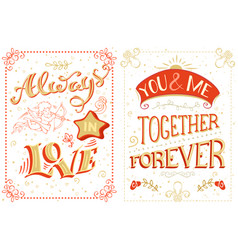 You and me together forever always in love Vector Image