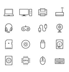 Computer icons and and computer accessories icons Vector Image