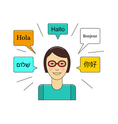 Learn language concept with textbook Royalty Free Vector