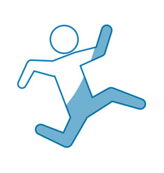 Pictograph man silhouette running concept Vector Image