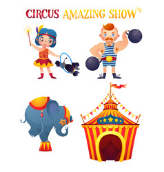 Circus cartoon characters Royalty Free Vector Image