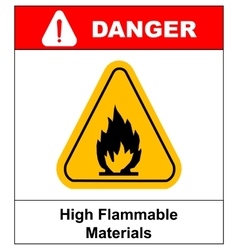 Warning icons in yellow triangle fire dangerous Vector Image