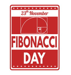 Fibonacci day sign or stamp Royalty Free Vector Image