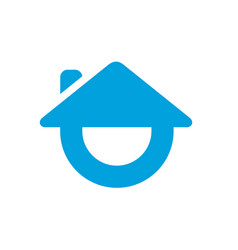 Cute house logo design Royalty Free Vector Image