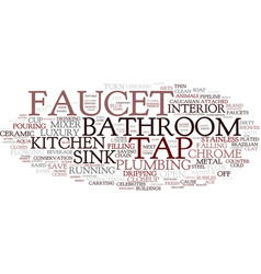 Faucet word cloud concept Royalty Free Vector Image