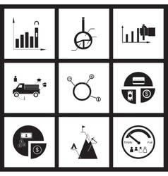 Concept flat icons in black and white infographics