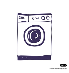 Technical drawing a washing machine Royalty Free Vector