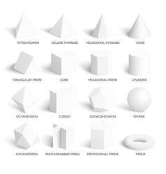 All basic 3d shapes template realistic Royalty Free Vector