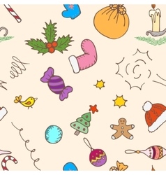 Seamless texture with Christmas wreath bells Vector Image