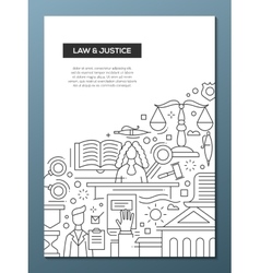 Law and justice - line design brochure poster Vector Image