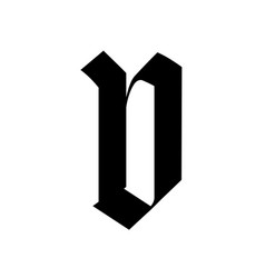Letter v in gothic style alphabet symbol Vector Image